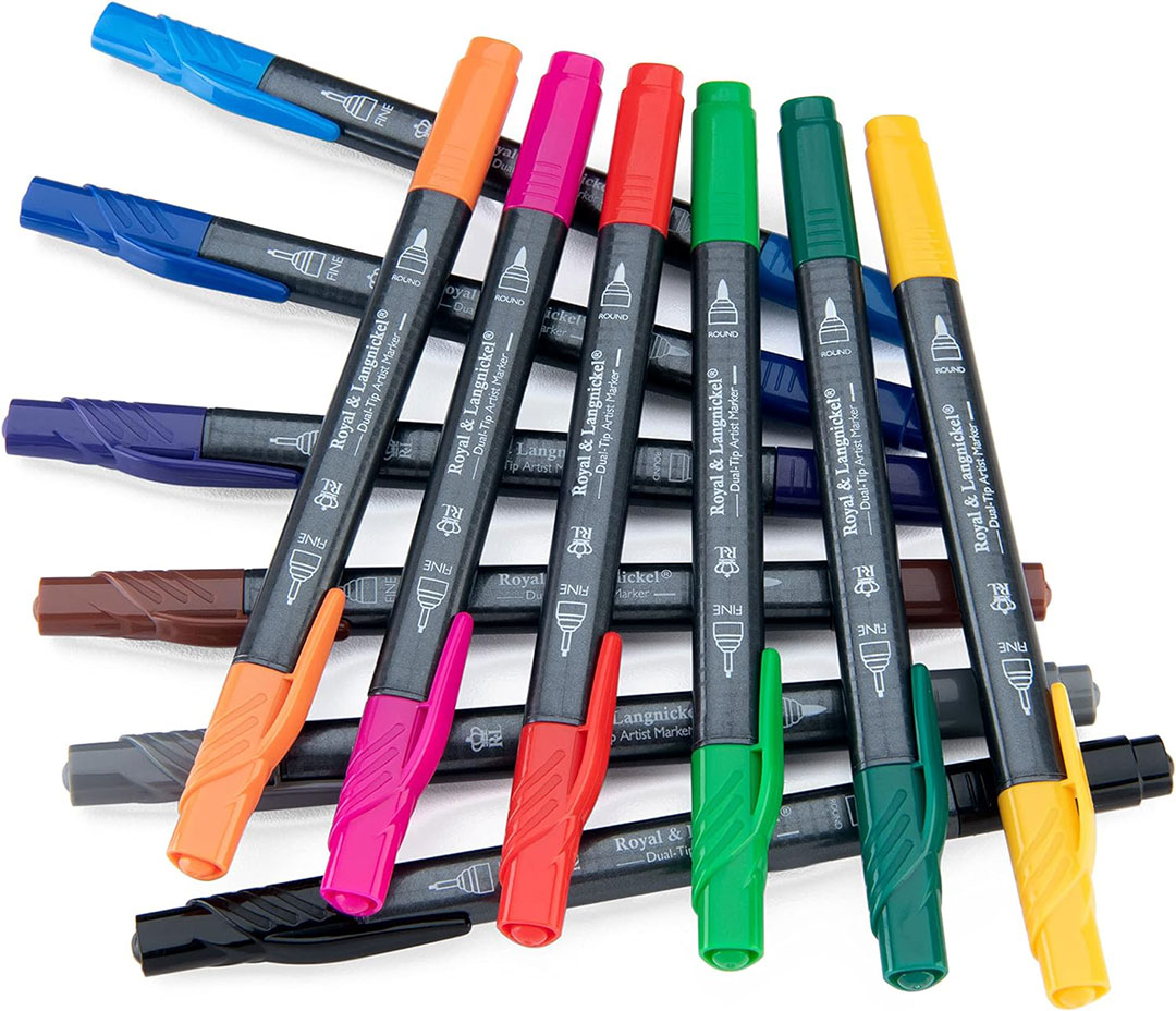 Dual-Tip Artist Marker Set- 12pc - Quality Art, Inc. School and Fine ...